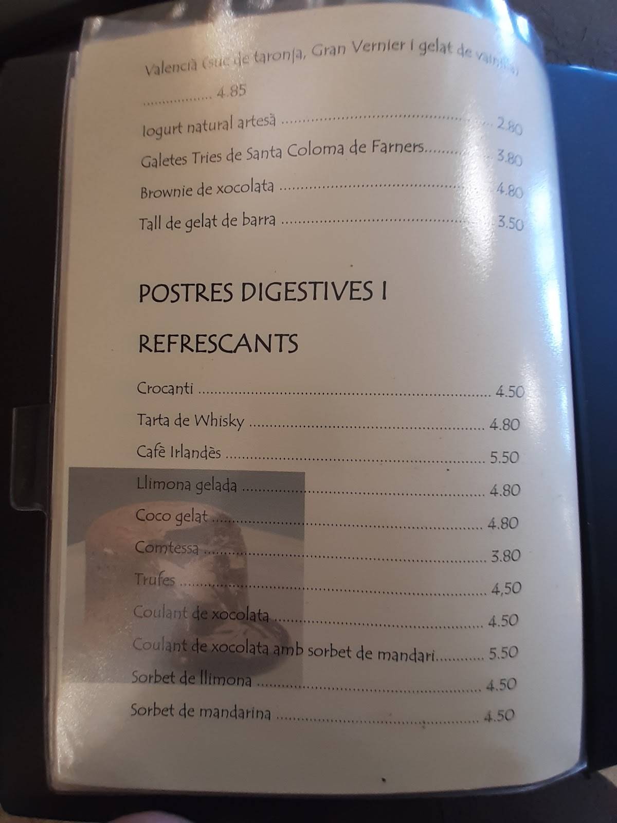 Carta de Restaurant El Castell de Brunyola, Brunola