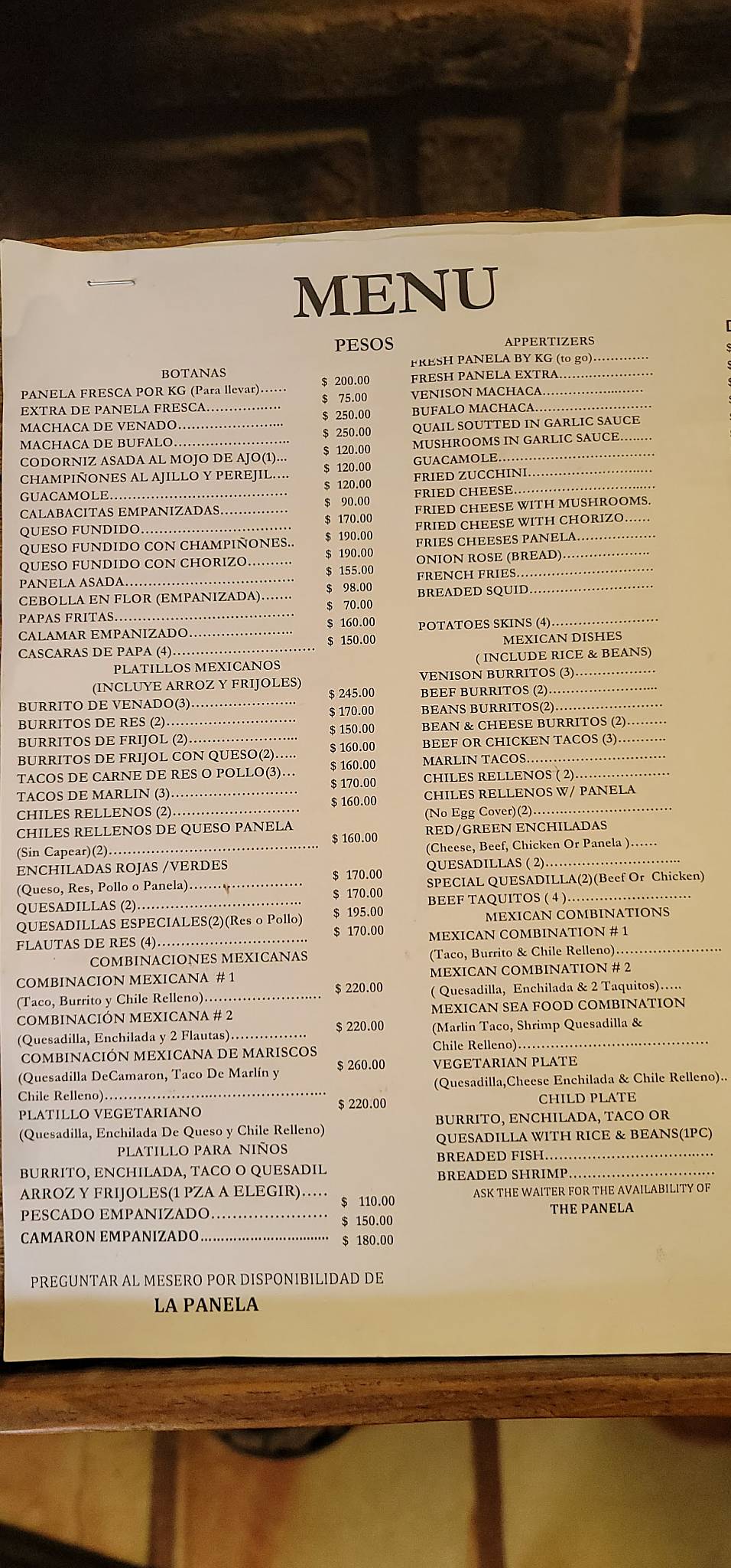 Menu at El Nido Restaurante, Rosarito, Blvd. Benito Juárez 67