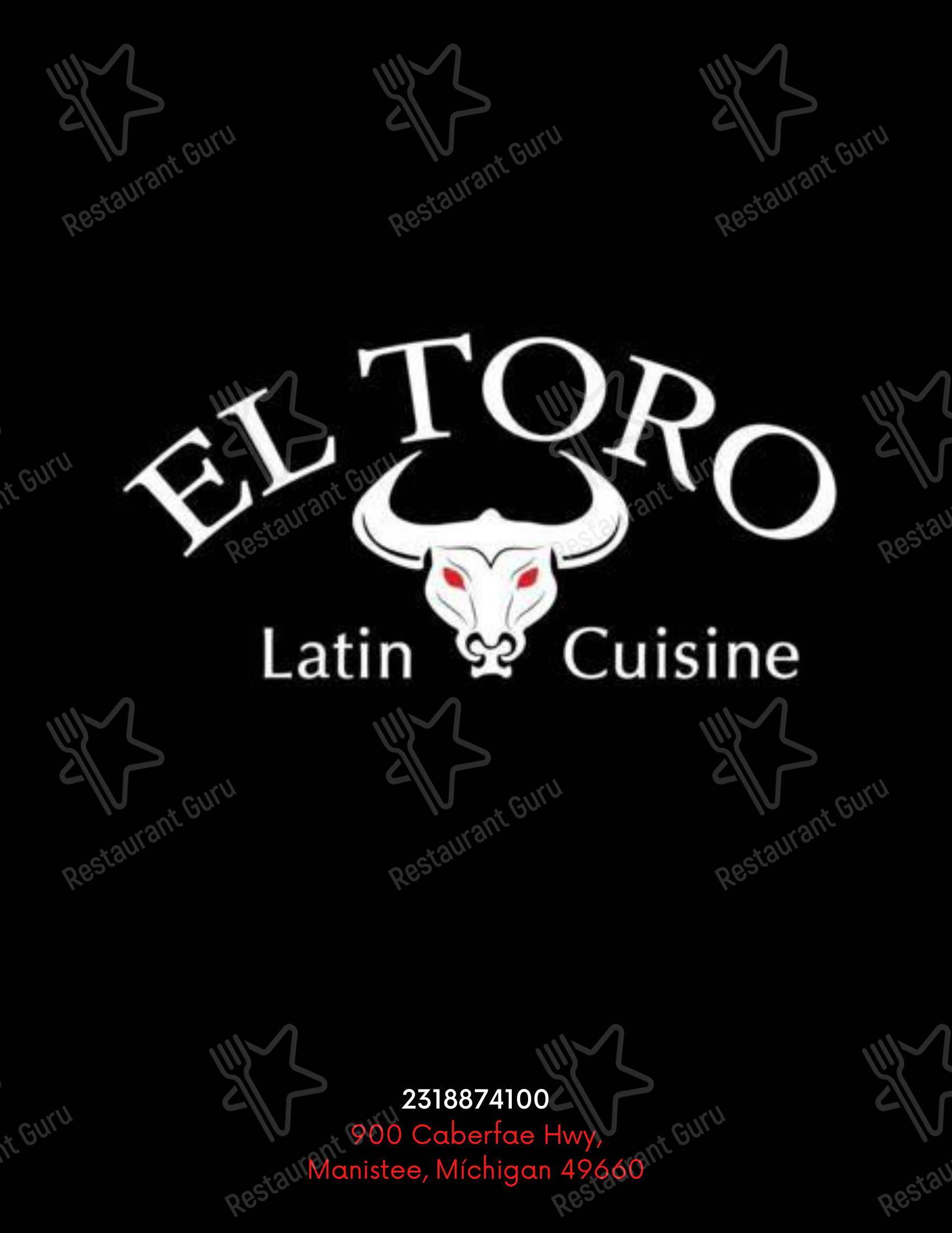 Menu at El Toro Latin Cuisine restaurant, Manistee