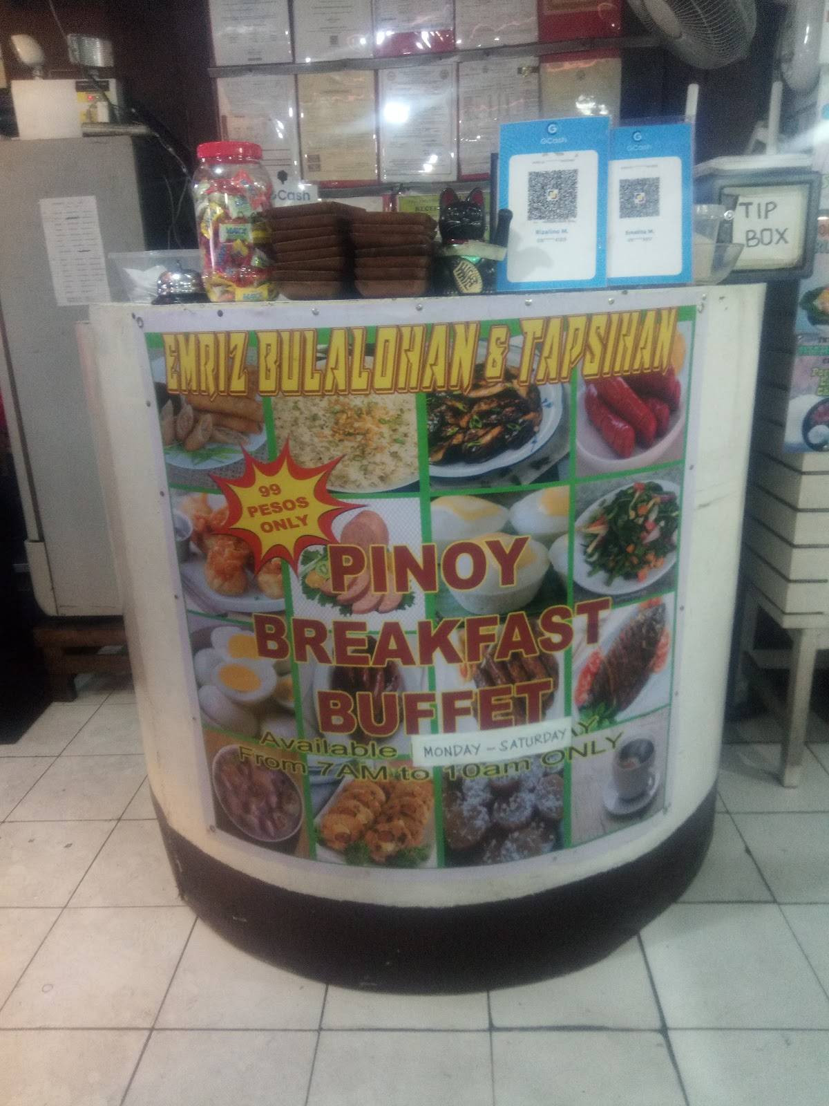 Menu at Emriz Bulalohan at Tapsihan restaurant, Mandaluyong, 301 Shaw Blvd