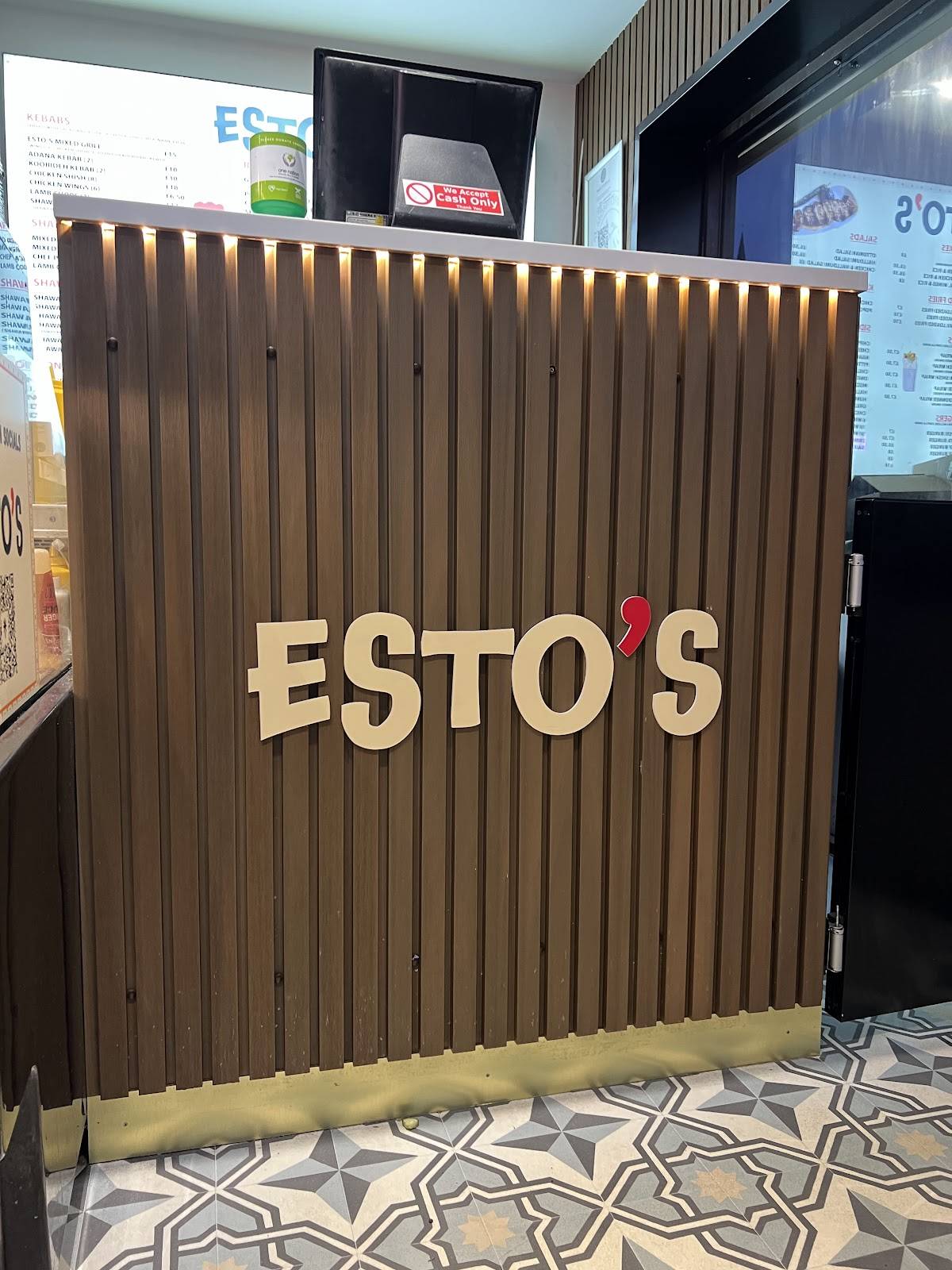 Menu at Esto’s, Heckmondwike