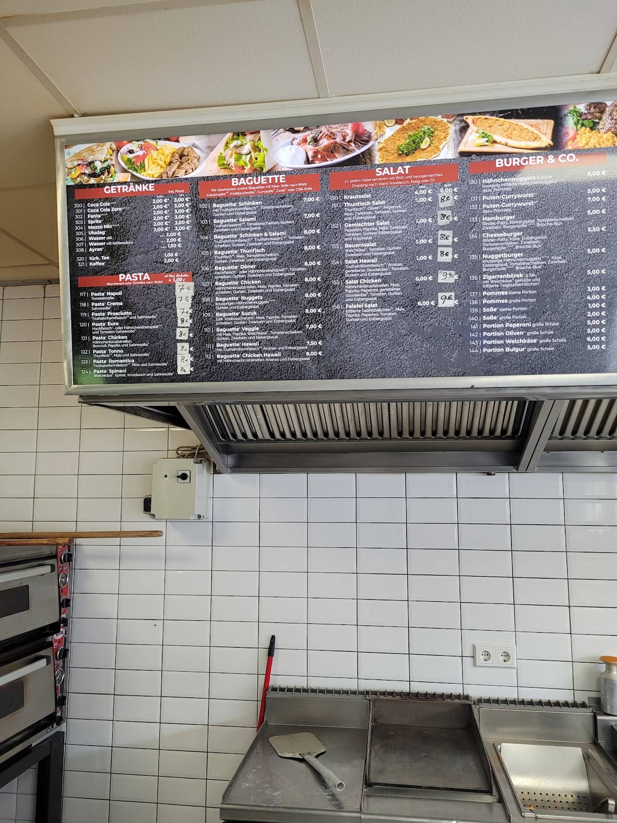 Menu at Euro Imbiss restaurant, Salzgitter