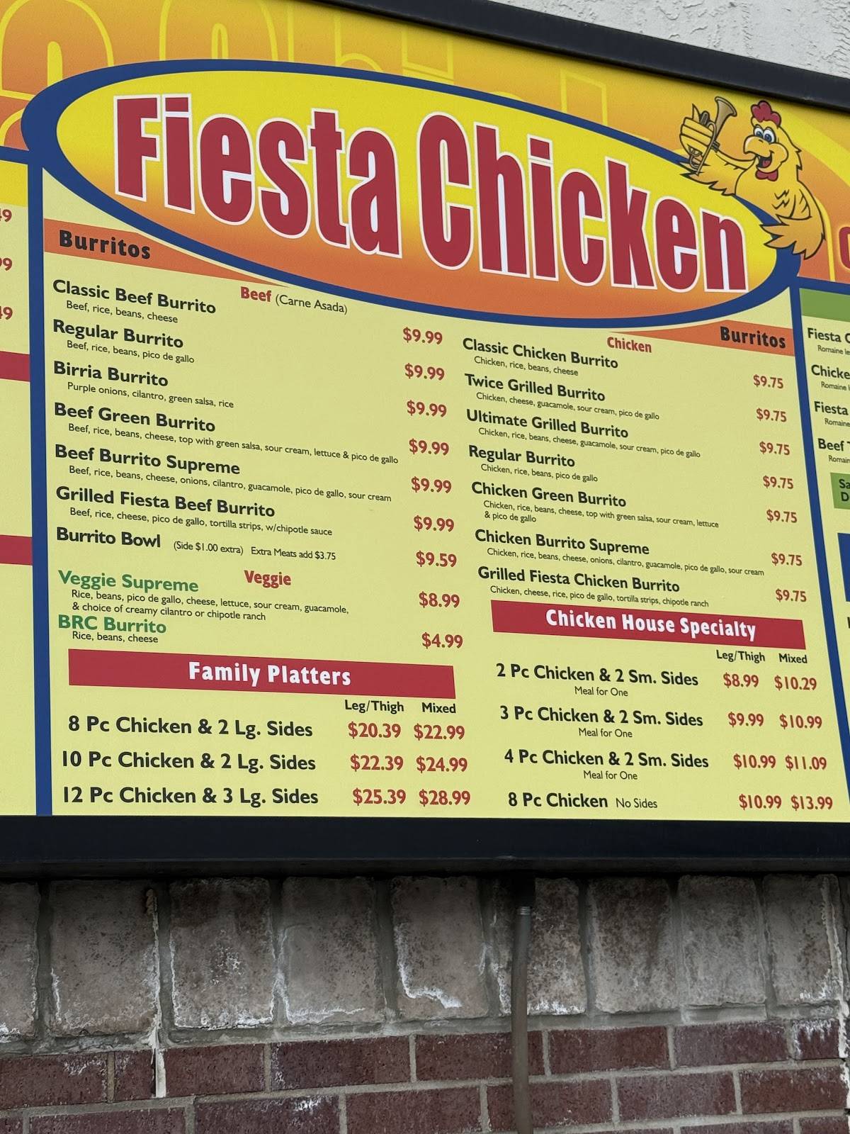 Menu at Fiesta Chicken restaurant, Boise, W Ustick Rd