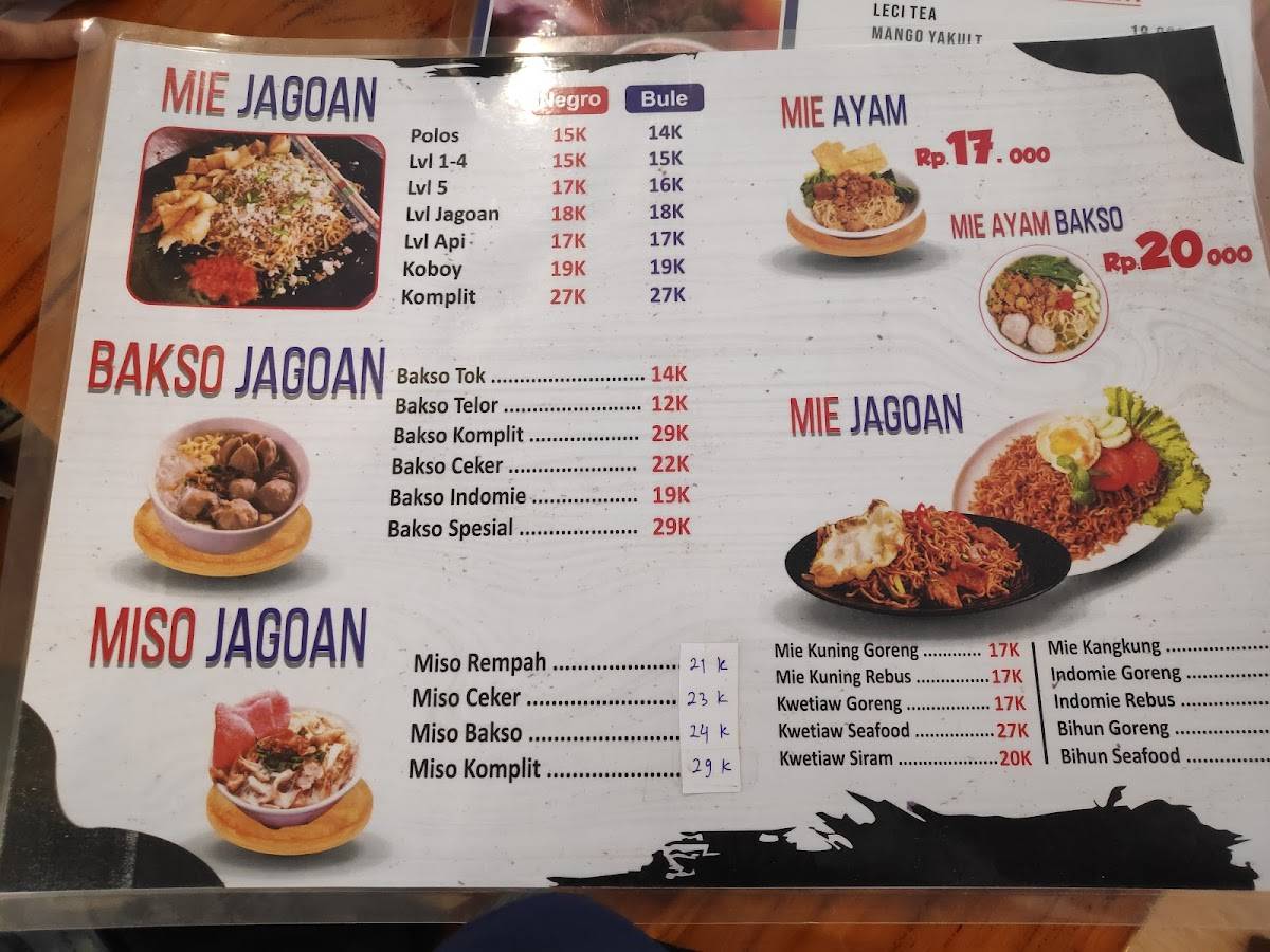 Menu at Food Court Teras Kayu restaurant, Pekanbaru