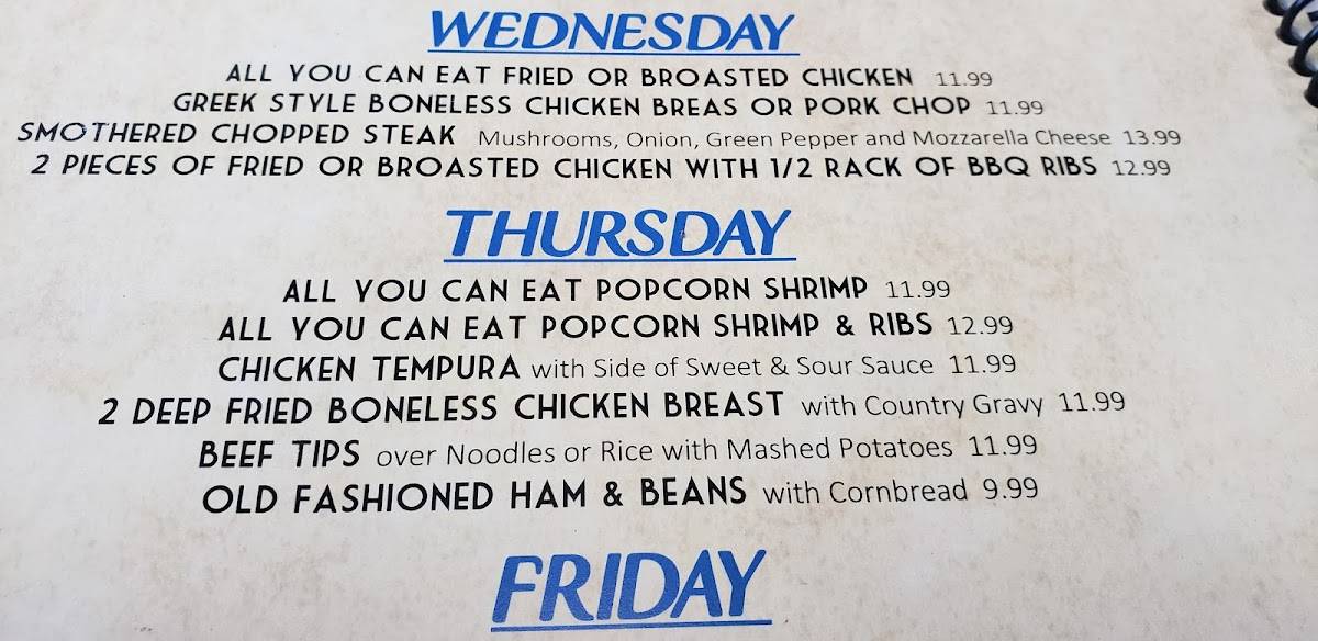 Menu at Four Star Family Restaurant, Mount Zion