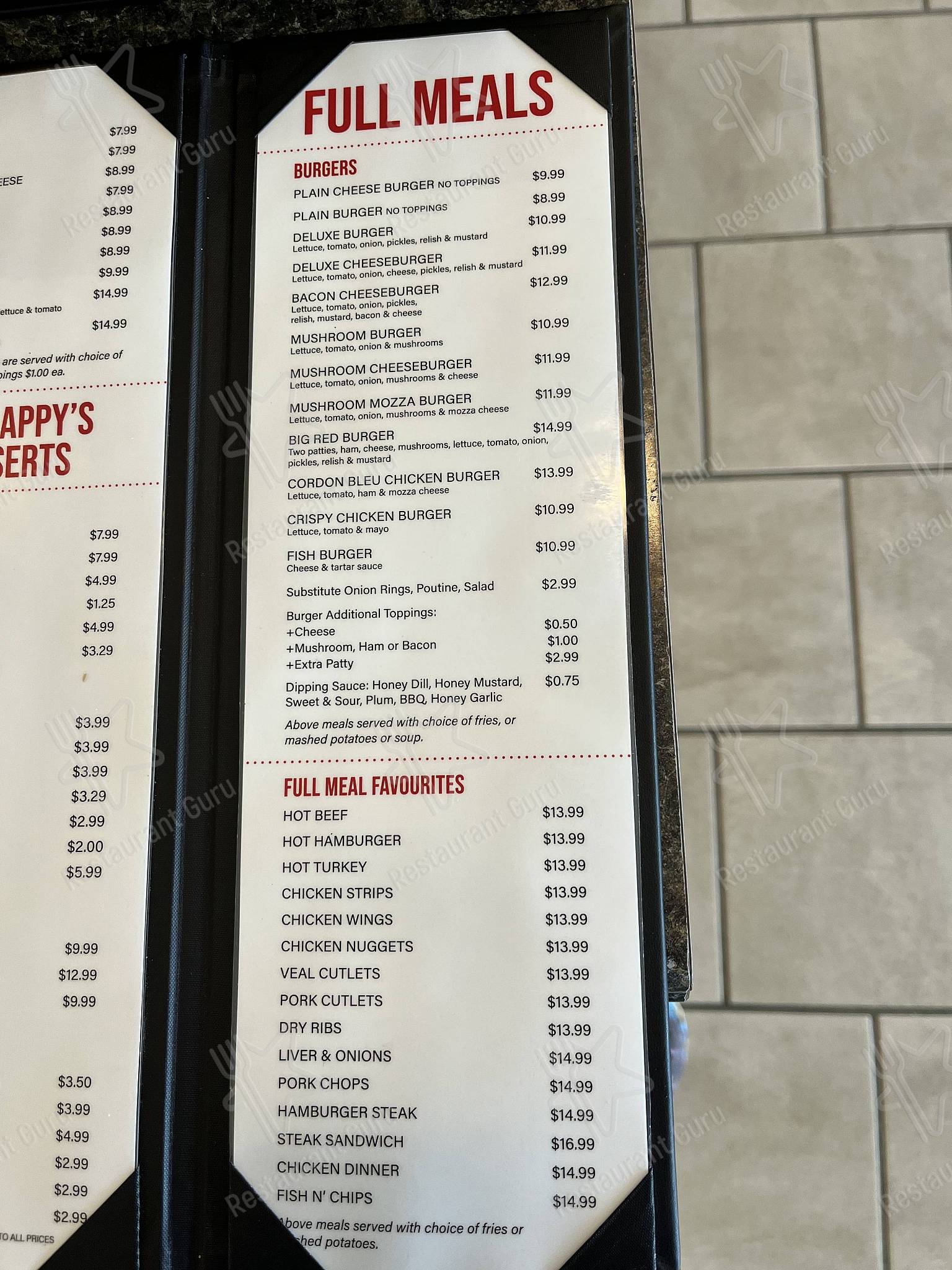 Menu at Full Circle Restaurant, Christopher Lake