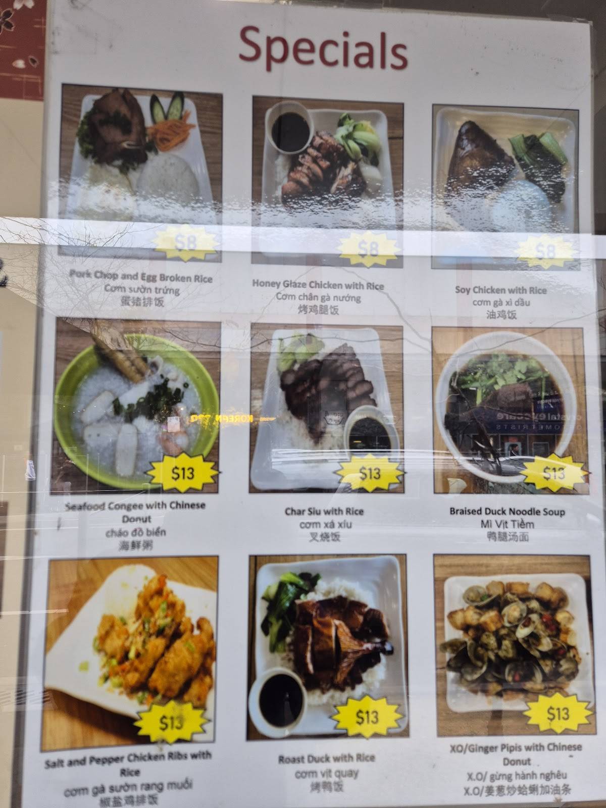 Menu at Golden Chopstix restaurant, Springvale