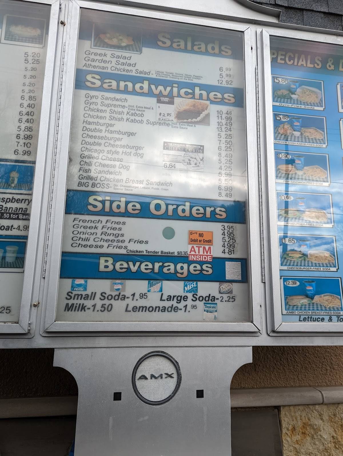 Menu at Golden Gyros restaurant, Milwaukee