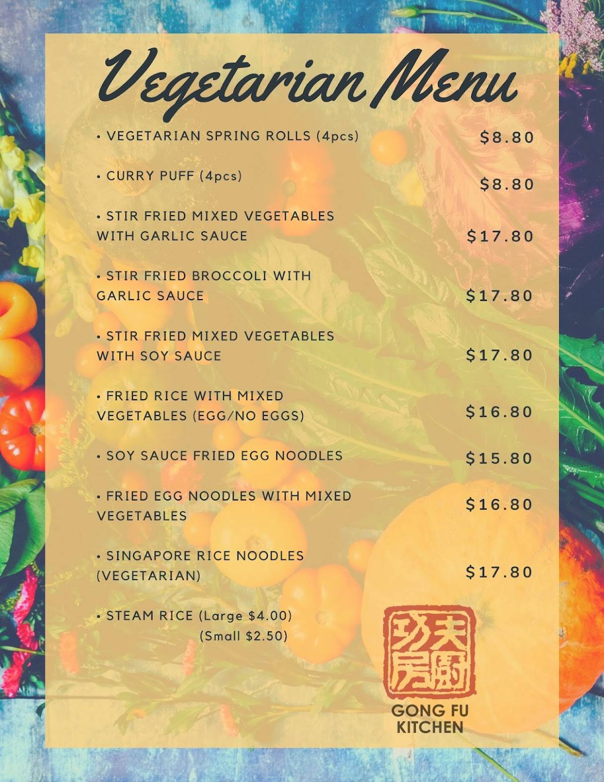 Menu at Gong Fu Kitchen Coomera restaurant, Coomera