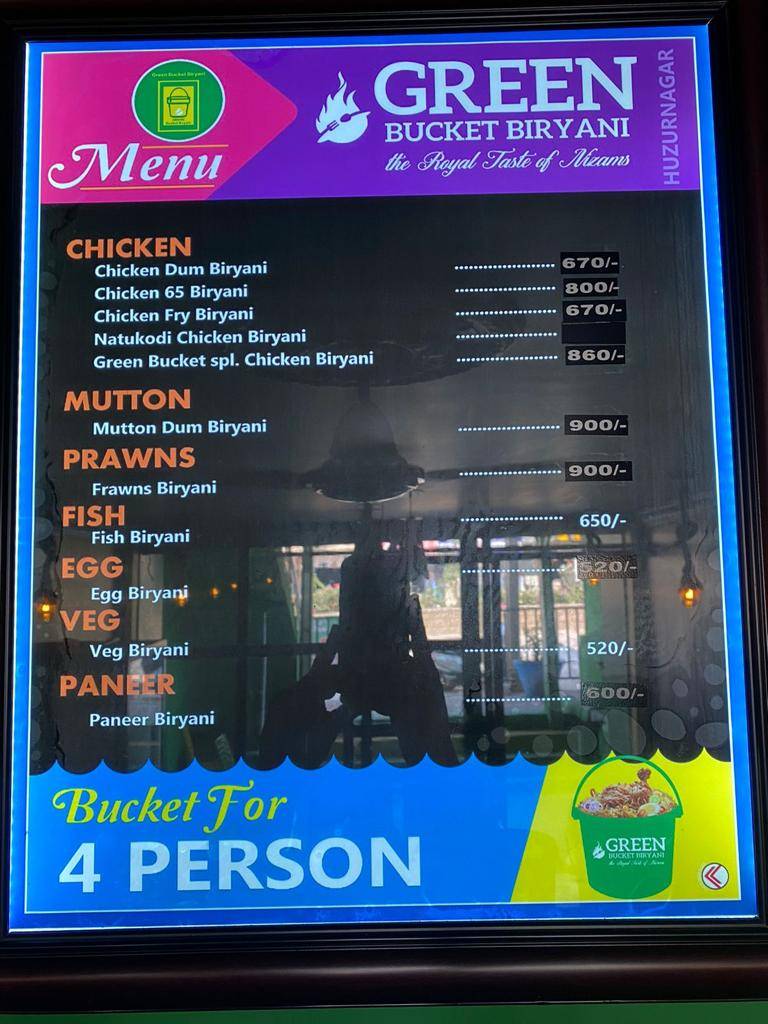 Menu at Srikanth Green Bucket Biryani, Huzur Nagar