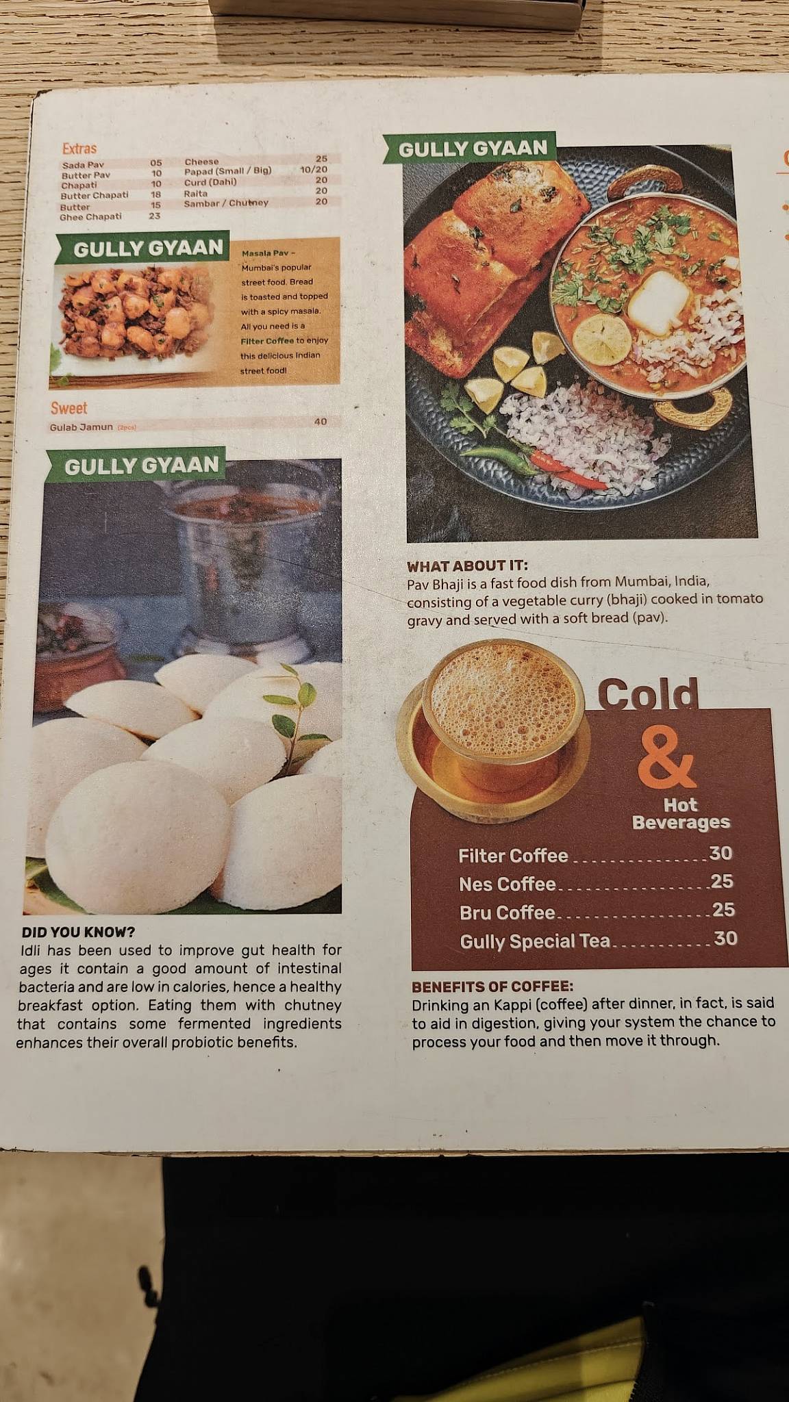 Menu at Gully Dosa, Mumbai