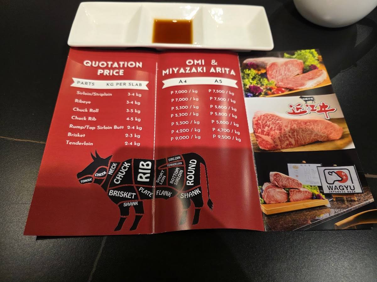 Menu at HIRO Japanese Yakiniku Restaurant, Makati