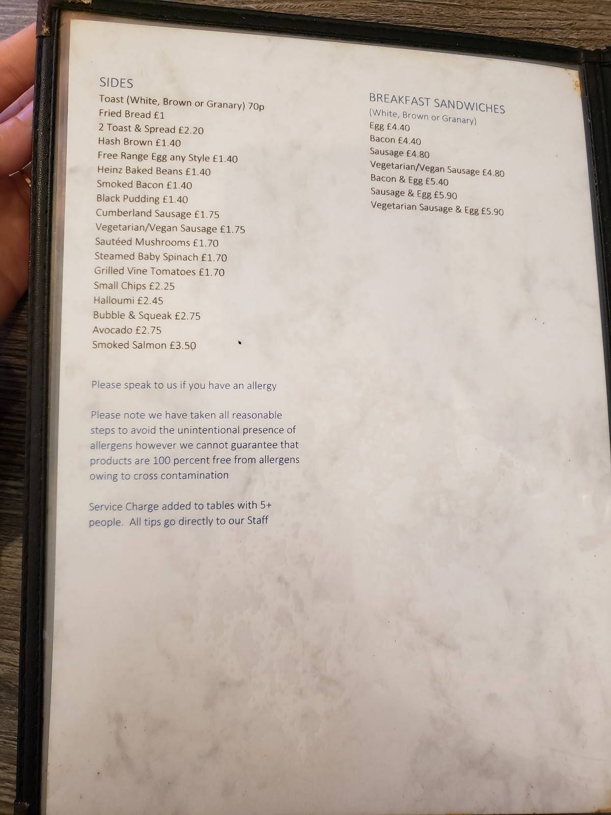 Menu at Harrisons of Hove restaurant, Hove