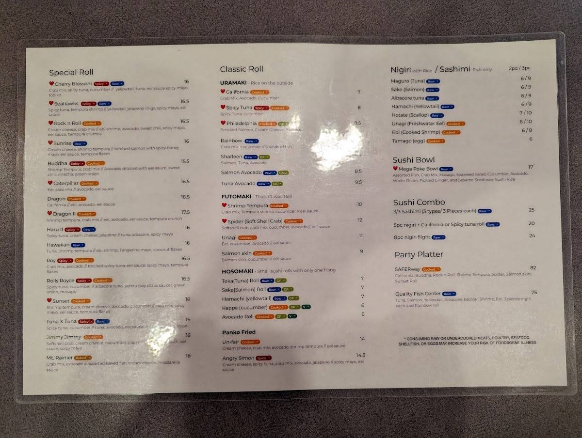 Menu at Haru Sushi Teriyaki & Wok restaurant, Belfair