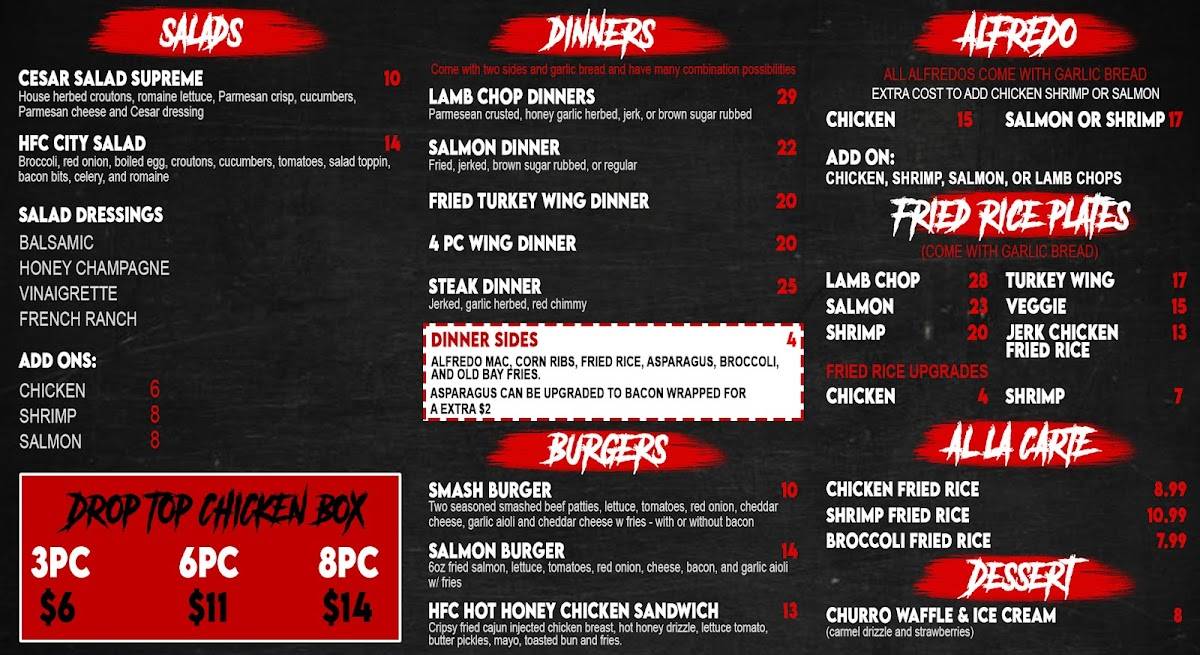 Menu at Highly Flavored Chicago City Grill restaurant, Calumet City