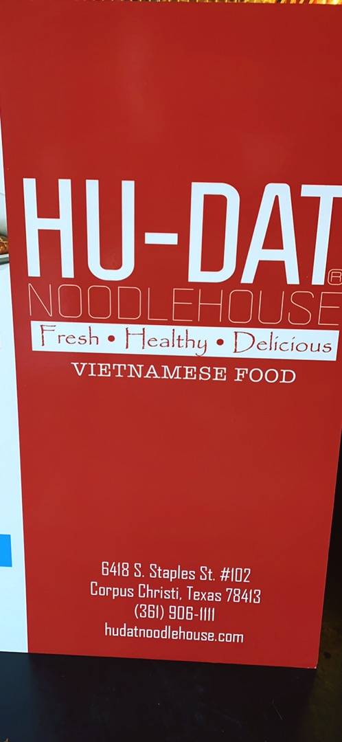 Menu at Hu-Dat Noodle House restaurant, Corpus Christi, S Staples St #102