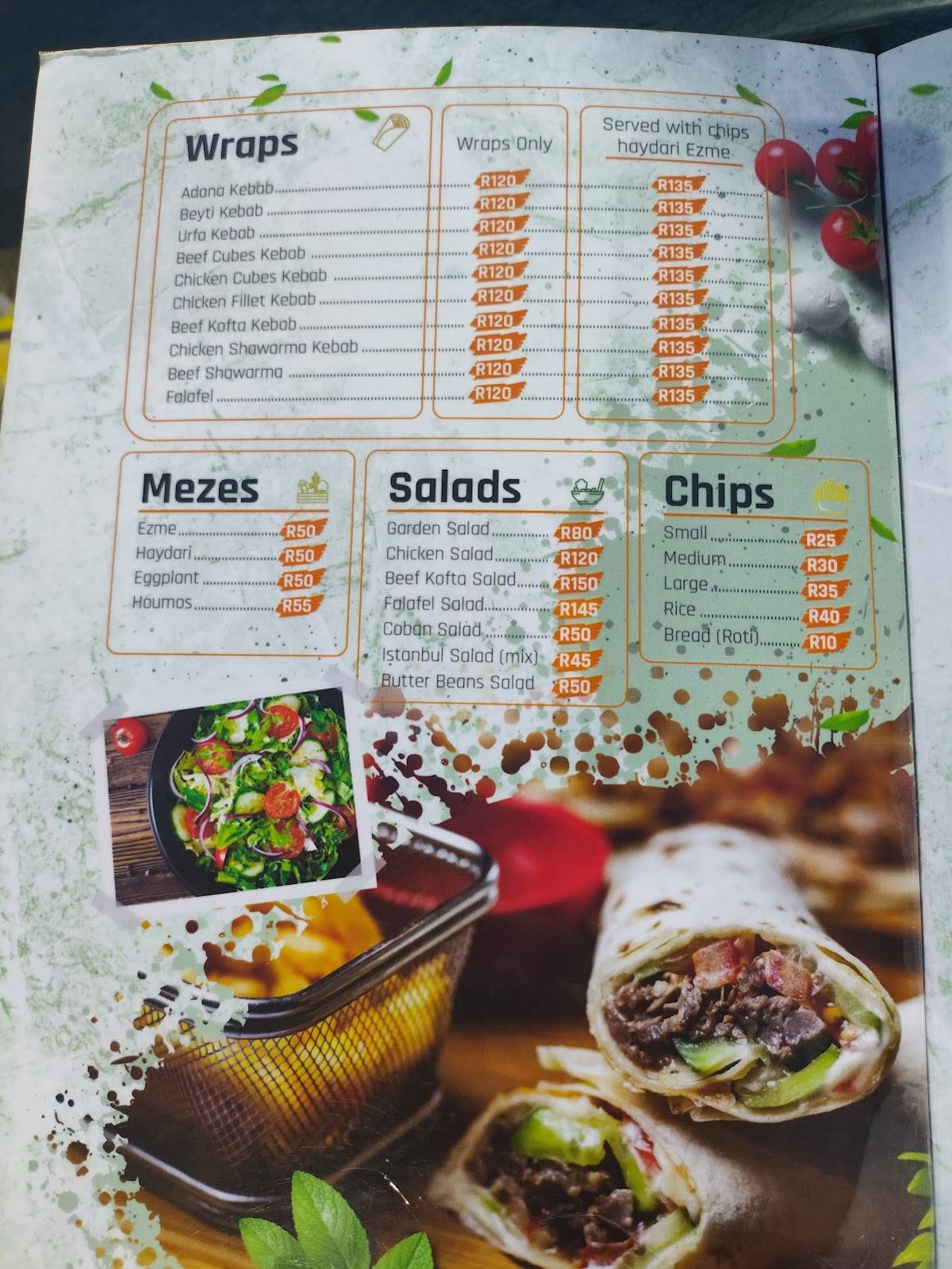 Menu at ISTANBUL KEBAB Melrose Arch restaurant, Johannesburg