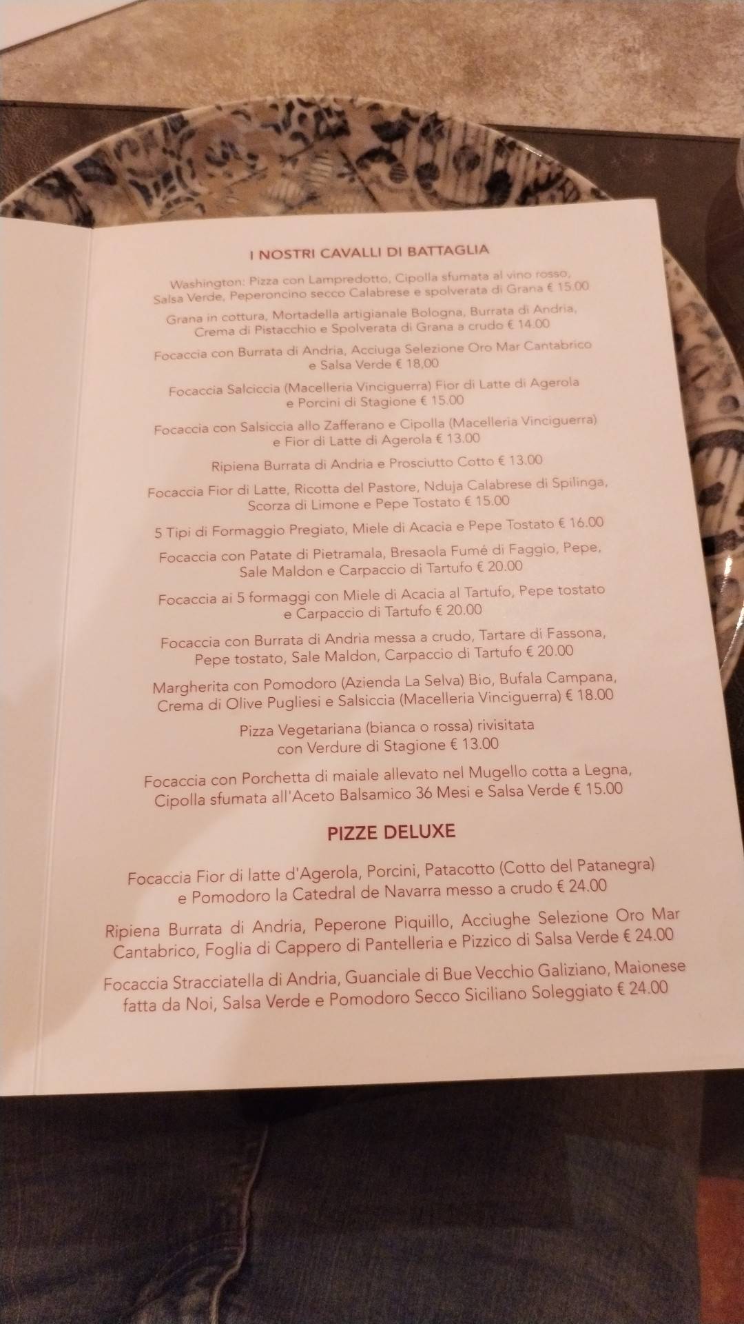 Menu da Il Grano Antico pizzeria, San Piero a Sieve