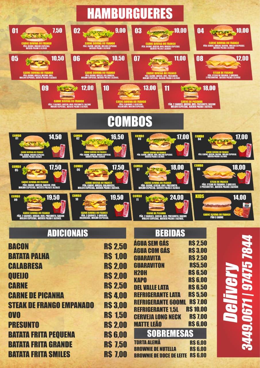 Menu at Imperial Rostie & Burguer Rio de Janeiro RJ restaurant, Rio de ...