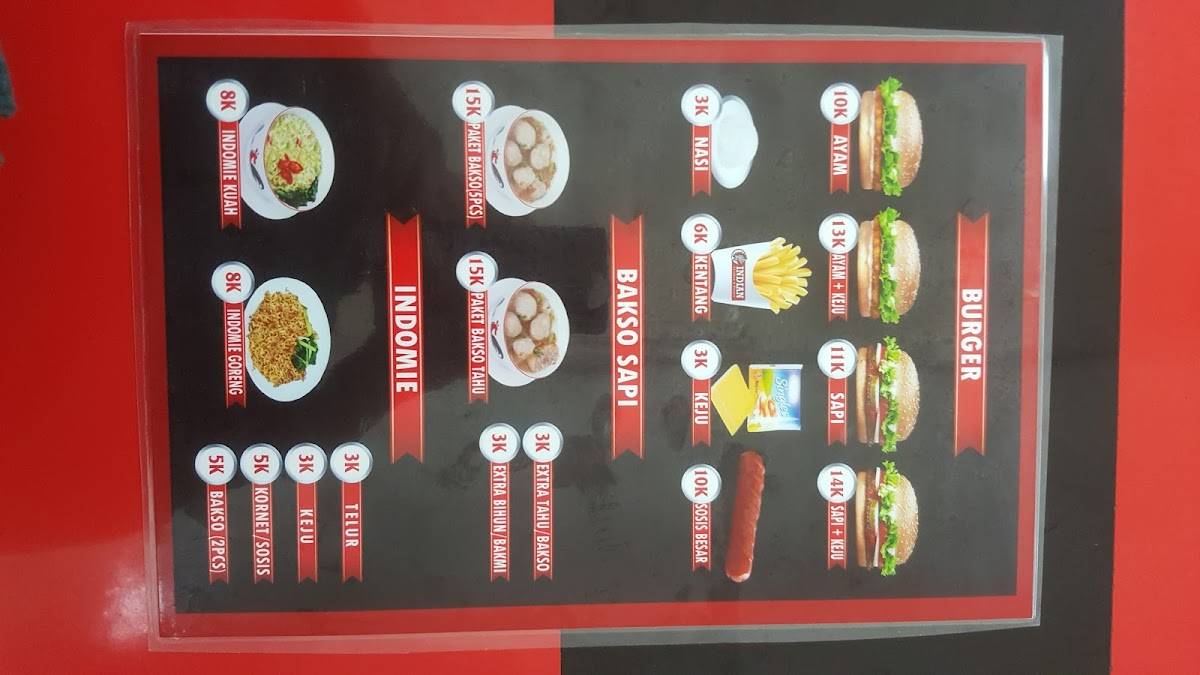 Carta del restaurante Indian Chicken & Burger, Central Jakarta