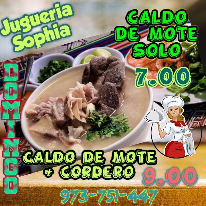 Carta del restaurante JUGUERIA SOPHIA, Comas