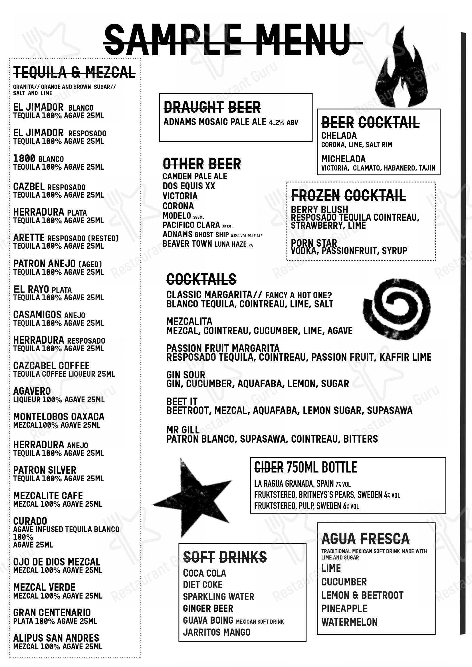 Menu at Jive Kitchen restaurant, Norwich