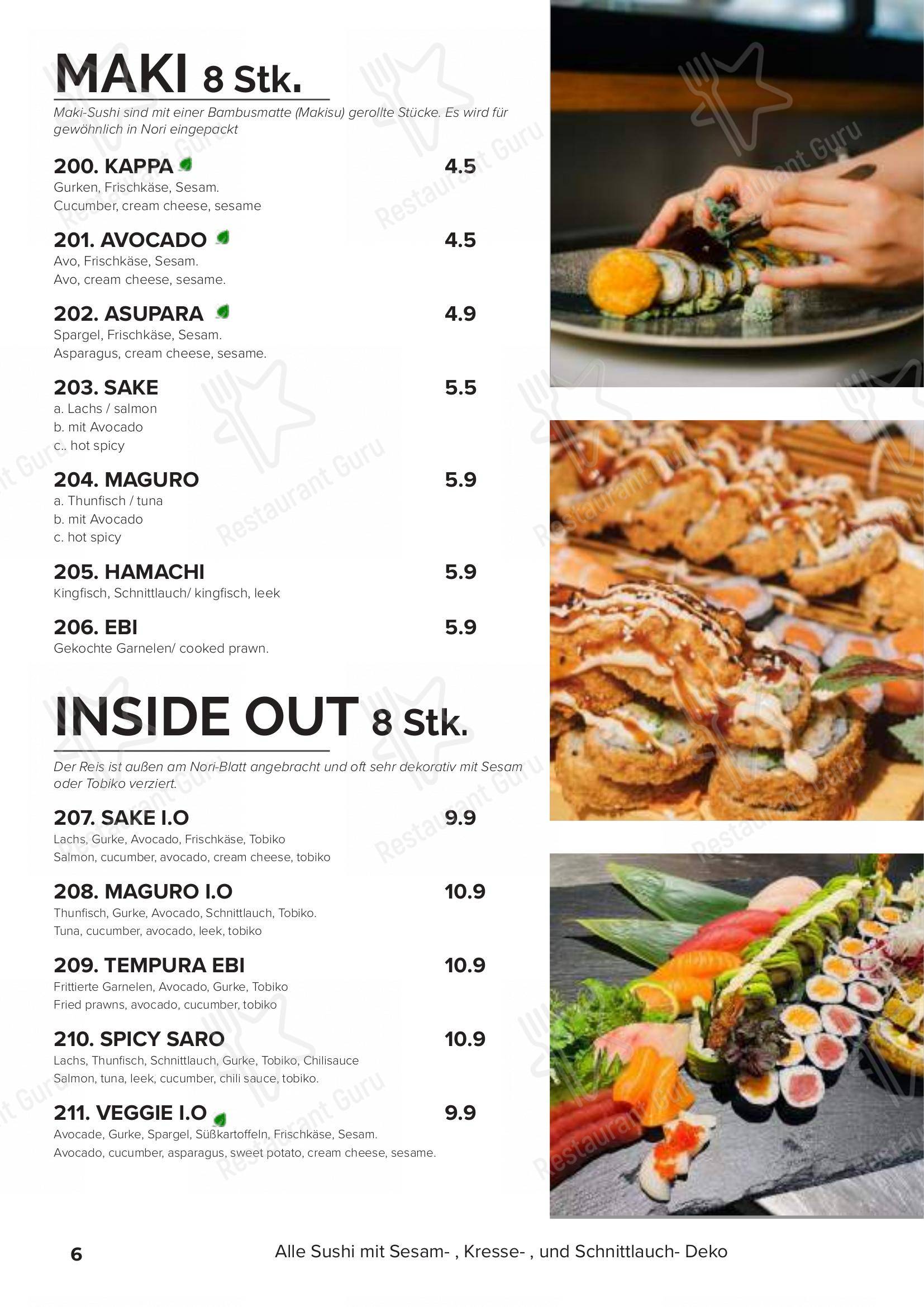 Speisekarte von KOI 1984 restaurant, Regensburg