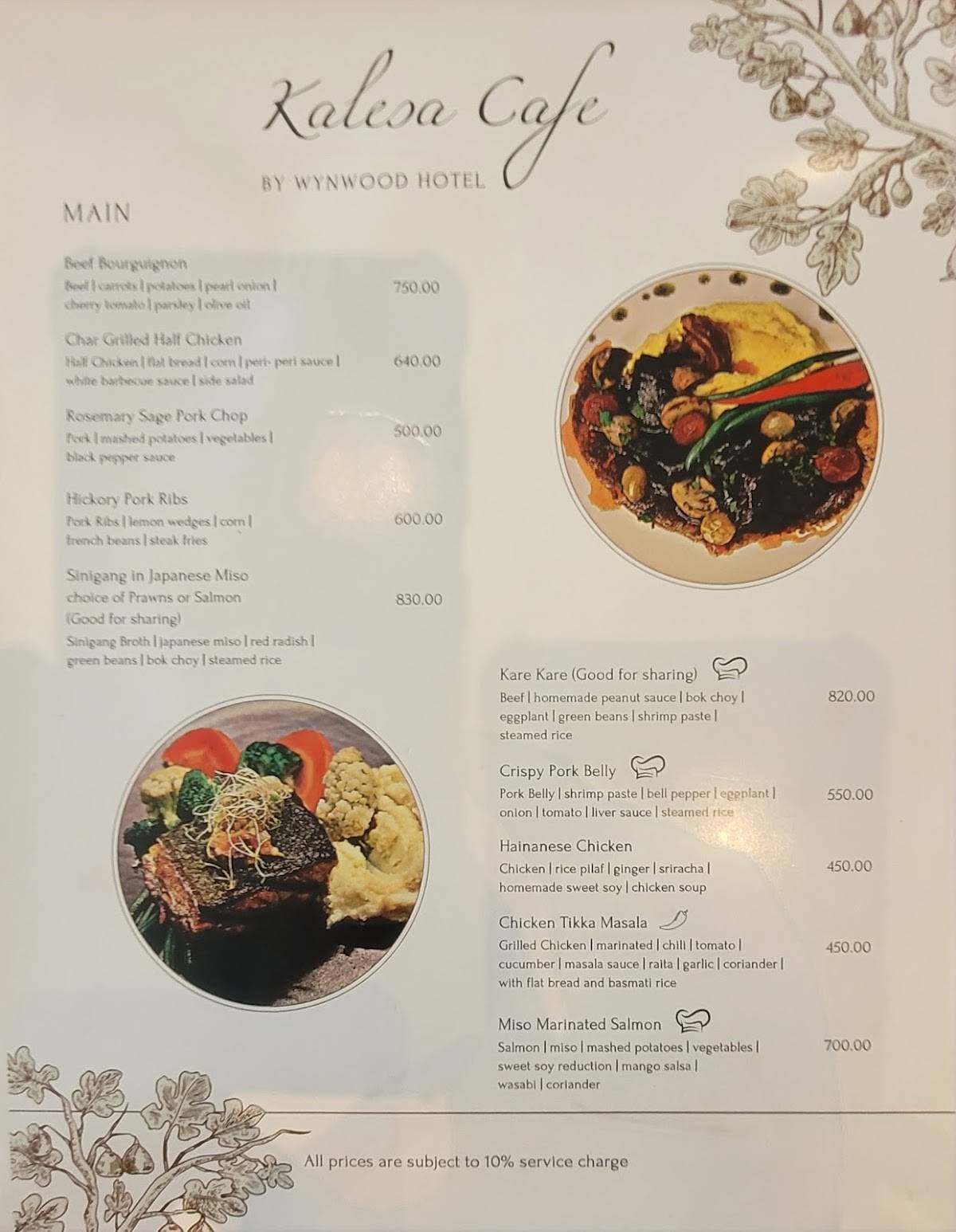 Menu at Kalesa Cafe, Pasig