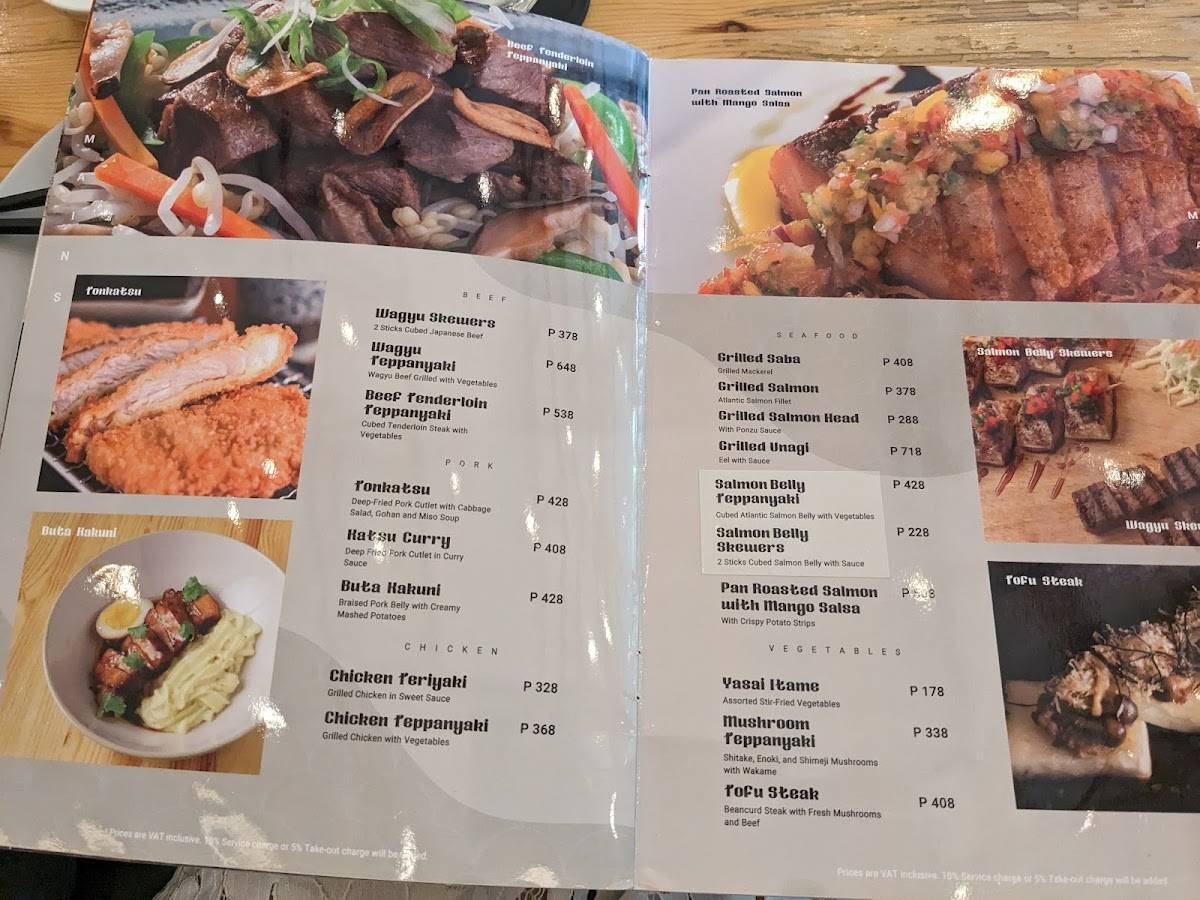 Menu at Koku restaurant, Makati