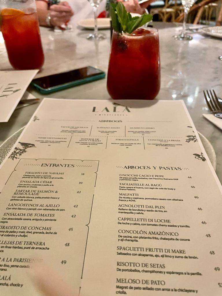 Carta del restaurante LALÁ MIRAFLORES, Miraflores, C. 2 del Mayo 701
