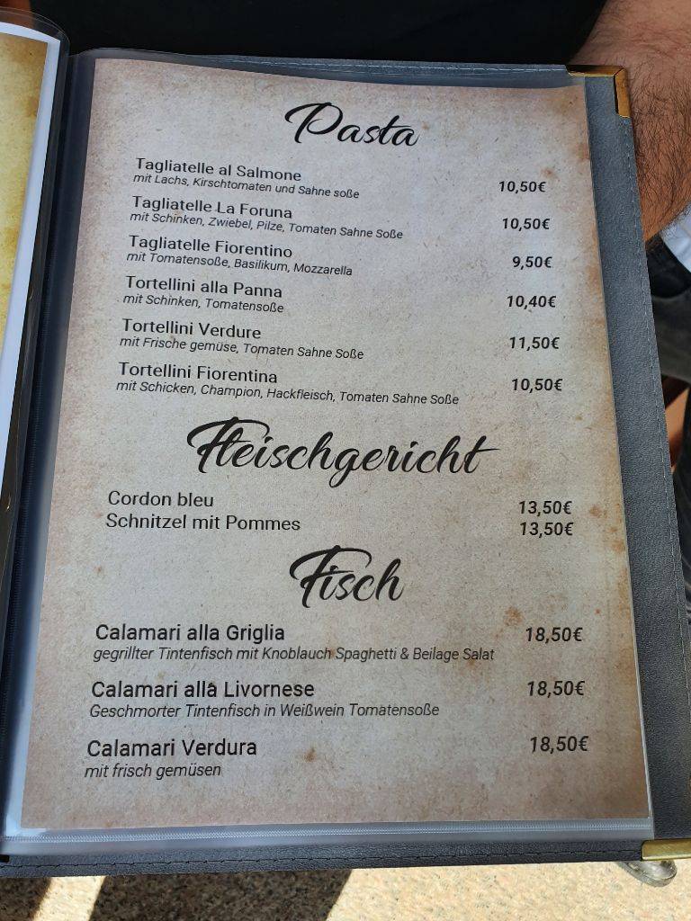 Speisekarte von La Fortuna restaurant, Herrenberg