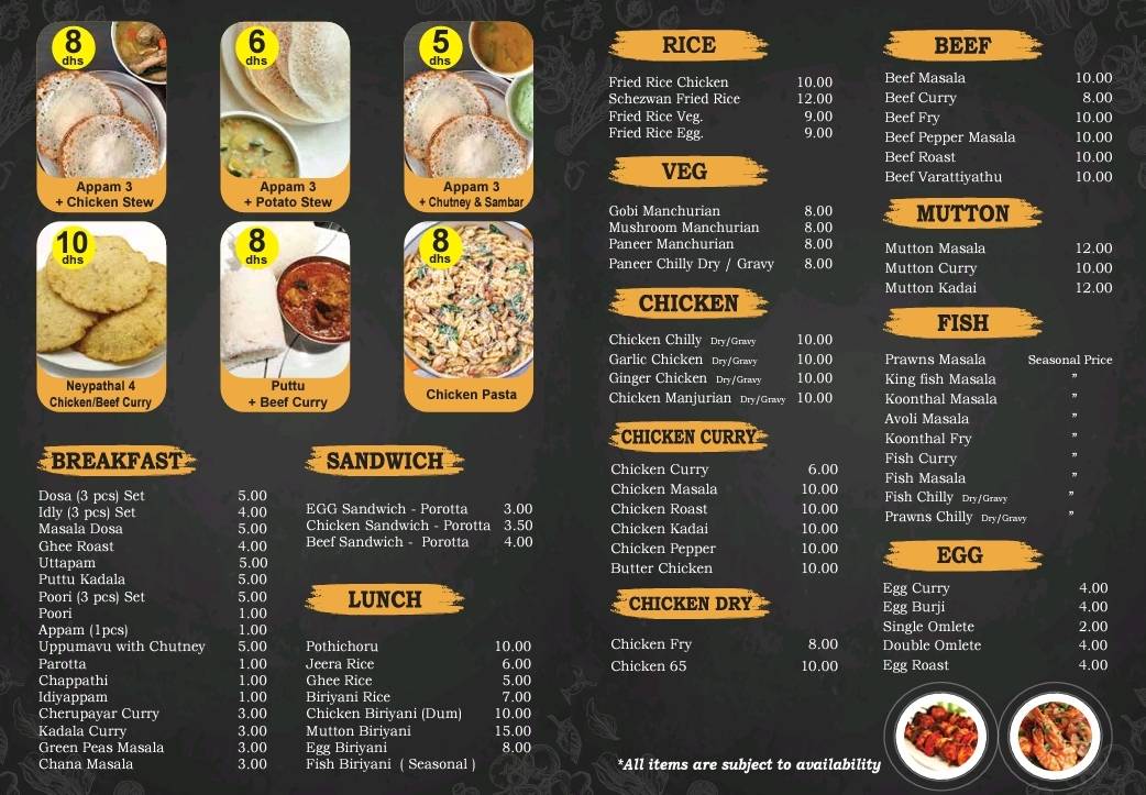 Menu at Lailas restaurant & cafeteria, UAE, Near senan hypermarket ...