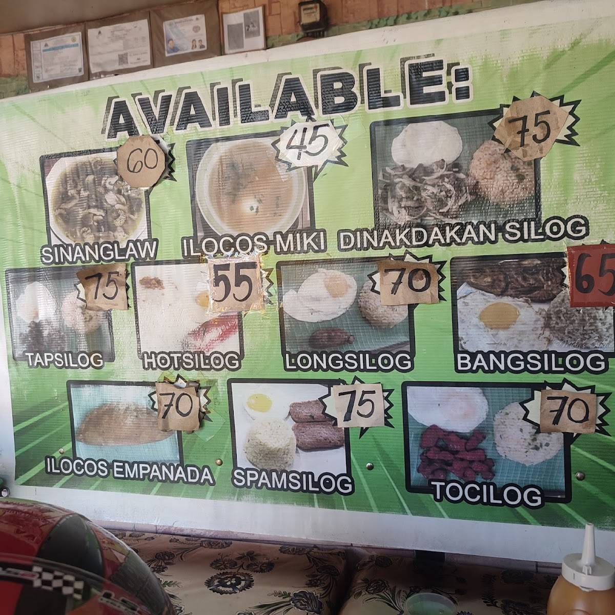 Menu at Lakay's Ilocos Empanada restaurant, Quezon City
