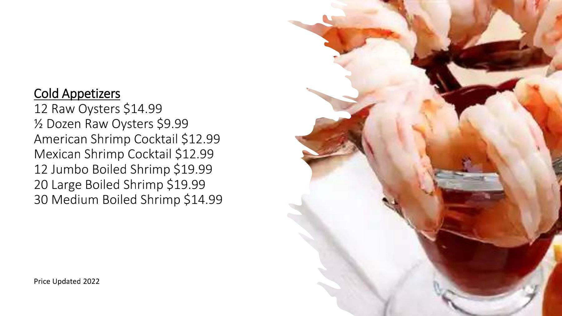 Menu at Lake Jackson Seafood restaurant, Lake Jackson, 466 Plantation Dr