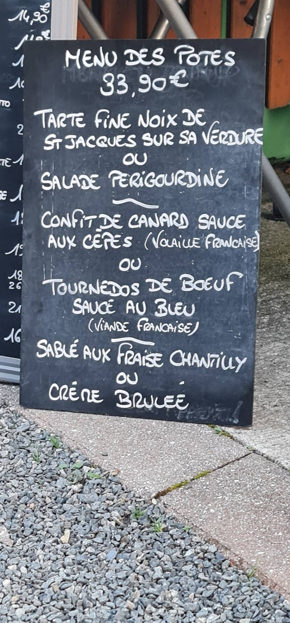 Menu au L'entrepôtes restaurant, Abrest