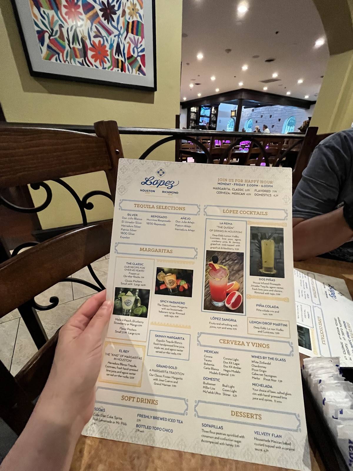 Menu at Lopez Mexican Restaurant, Houston, Wilcrest Dr