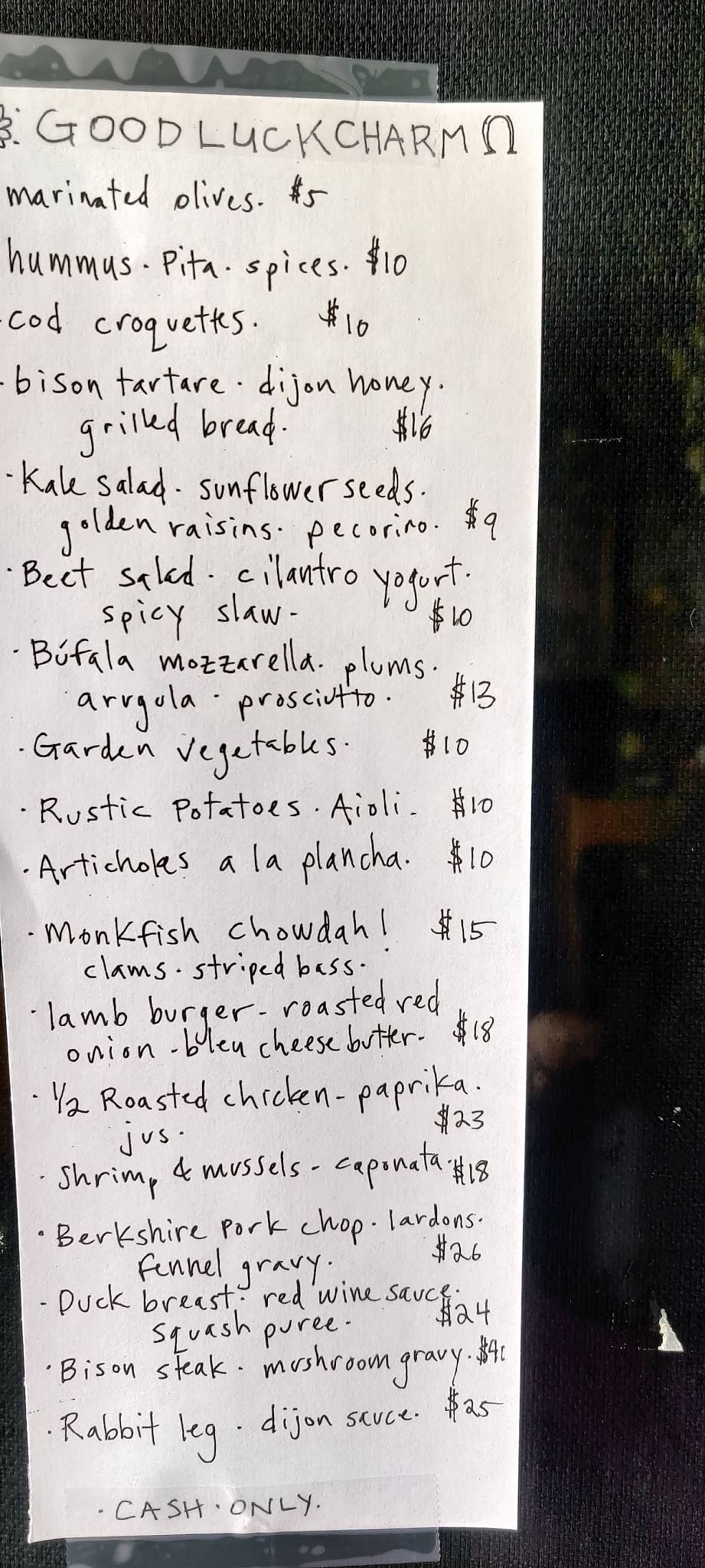 Menu at Lost And Found restaurant, Long Beach