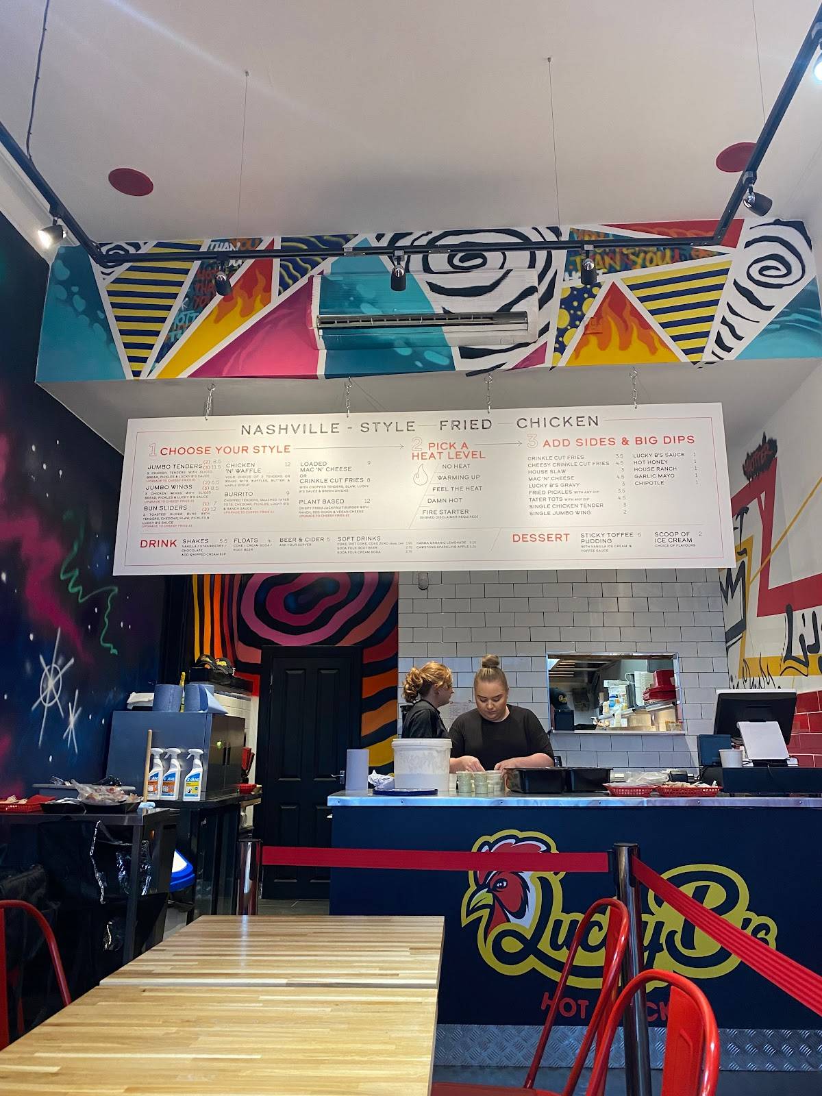 Menu at Lucky B's Hot Chicken restaurant, Glasgow, 205 Fenwick Rd