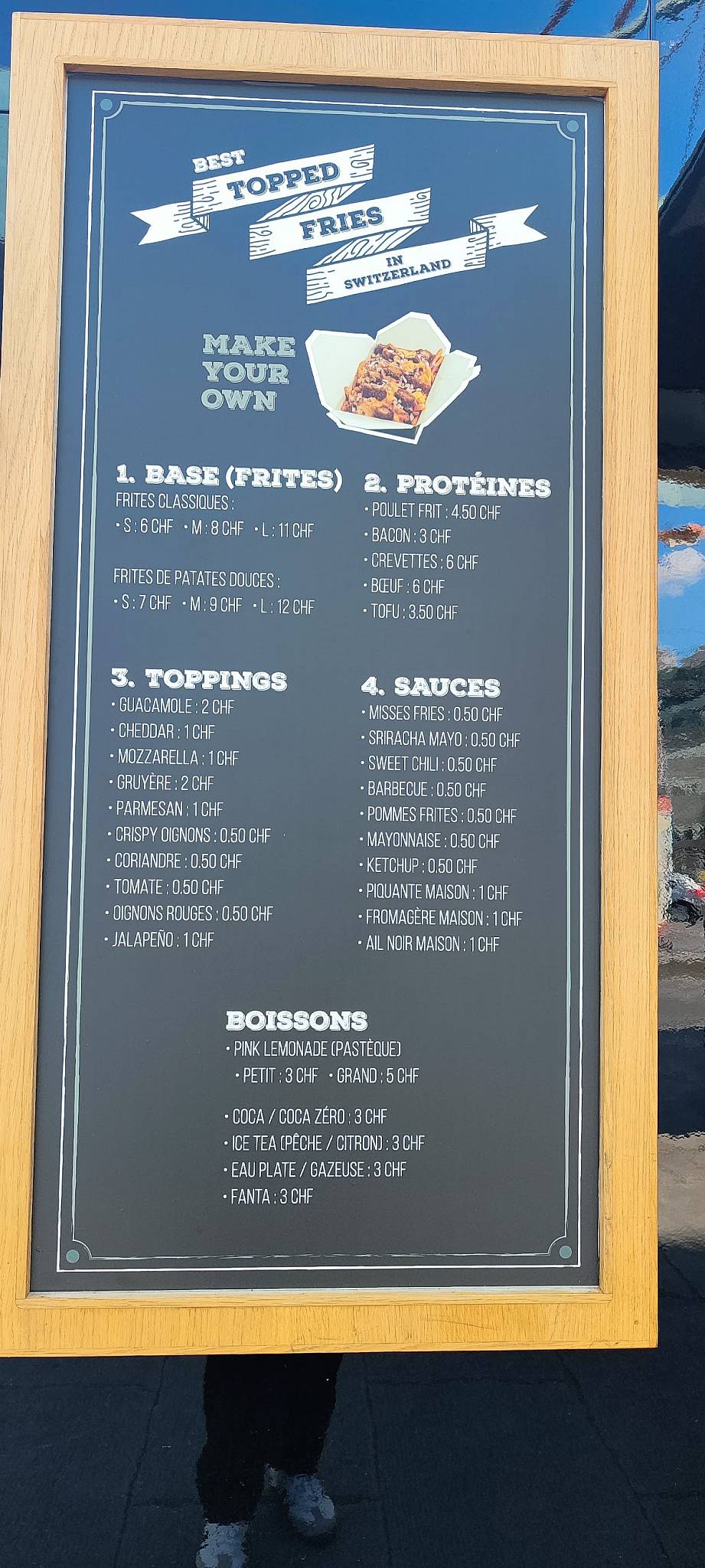 Menu au MISSES FRIES, Plan-les-Ouates