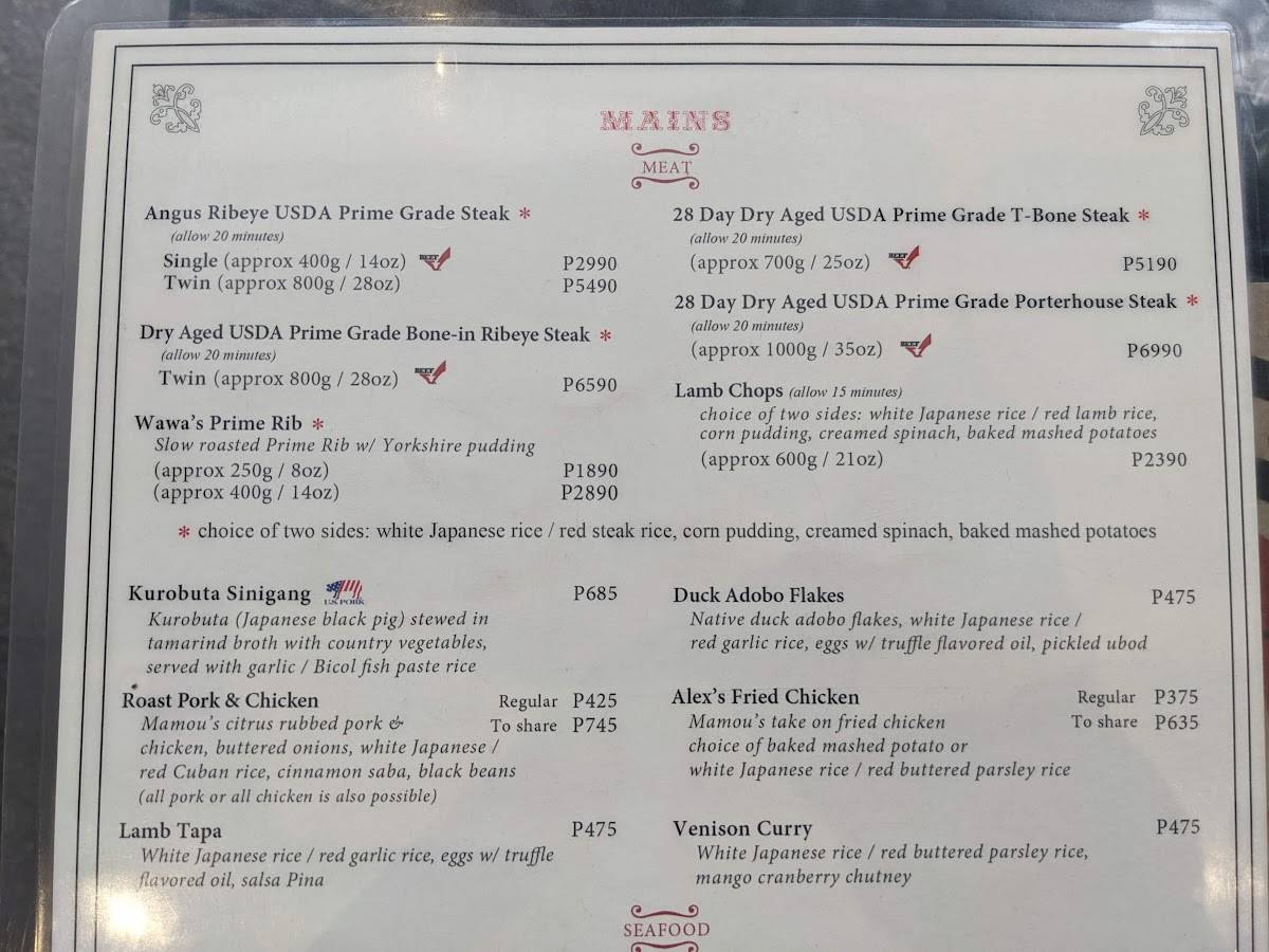 Menu at Mamou 3.0 restaurant, Pasig, Ayala Malls The 30th #30 Meralco ...