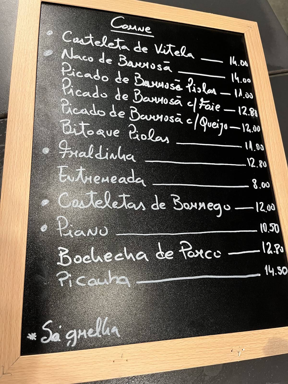 Menu em Maria Piolas restaurante, Lisboa