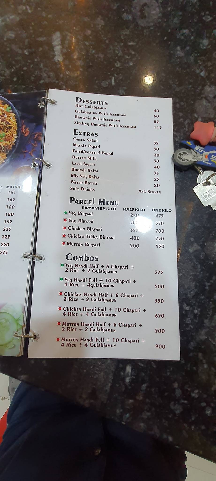 Menu at Matka Spicy Biryani, Pune