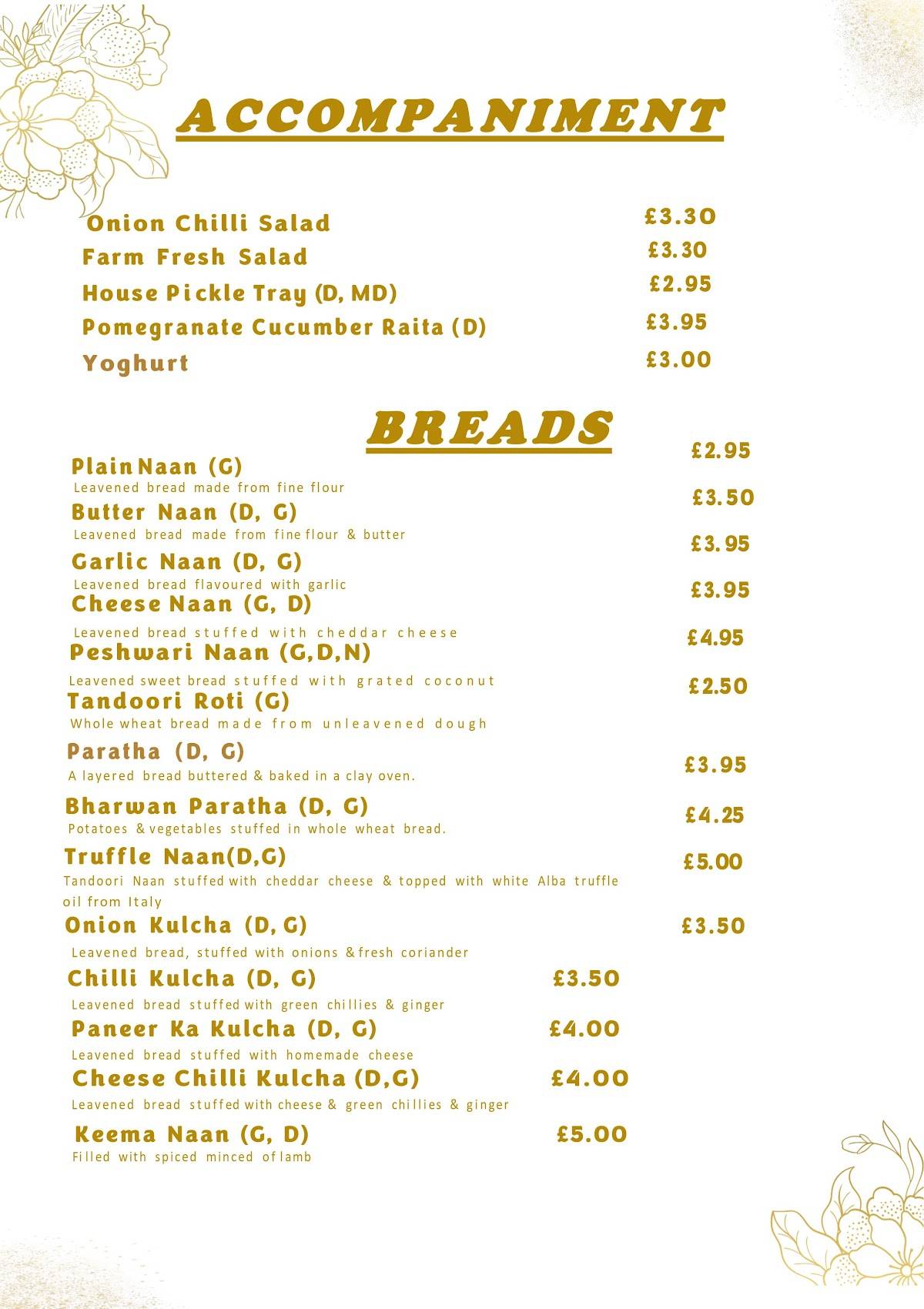 Menu at Mela Restaurant Fine Dining Restaurant in Ealing Best Indian ...