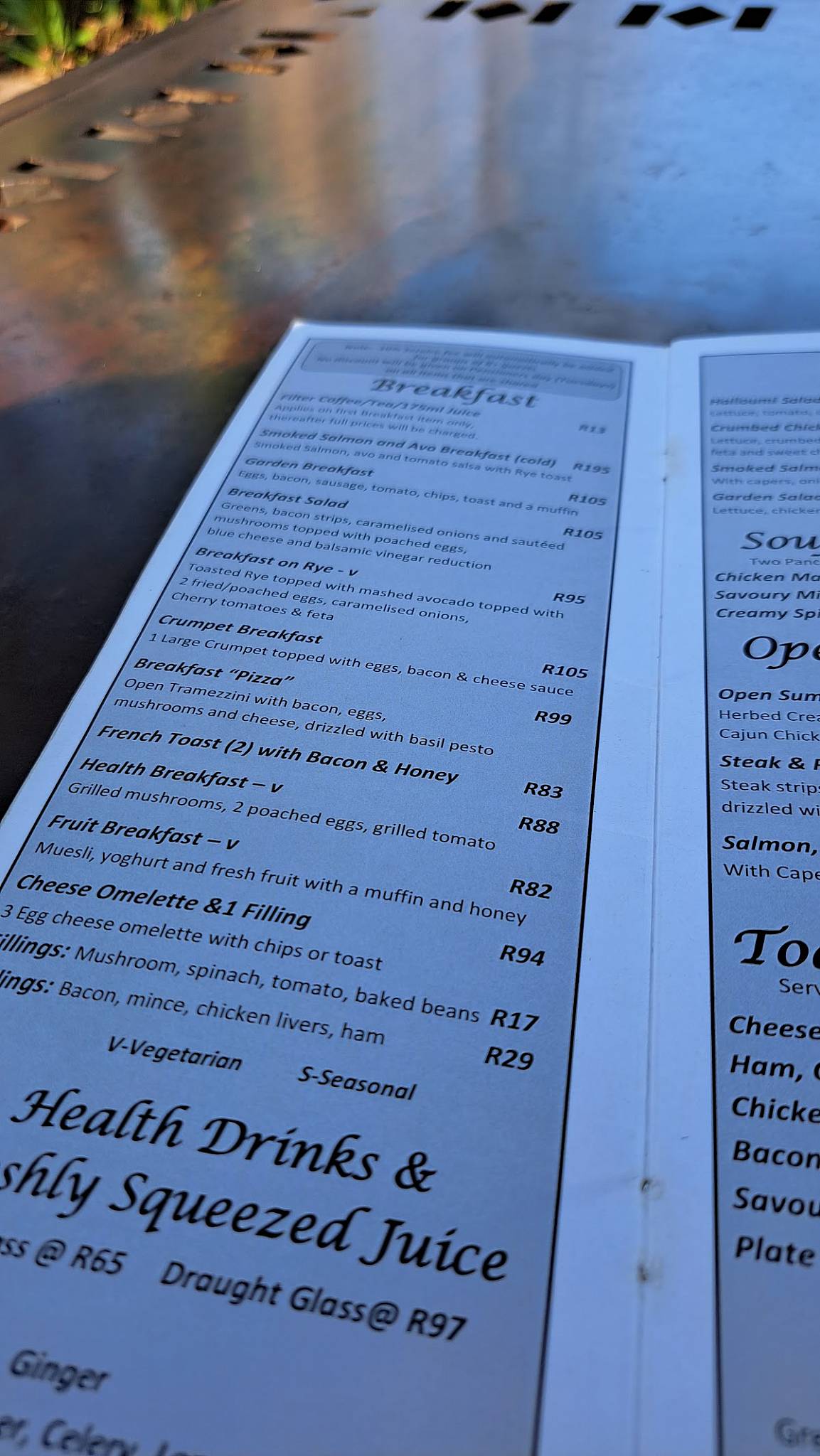 Menu at Milkplum Cafe, Pretoria, 2 Cussonia Ave