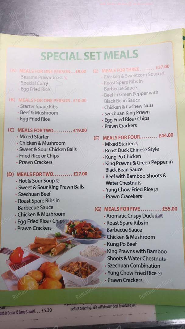 Menu at Molescroft Chinese fast food, Beverley, 49 Woodhall Way