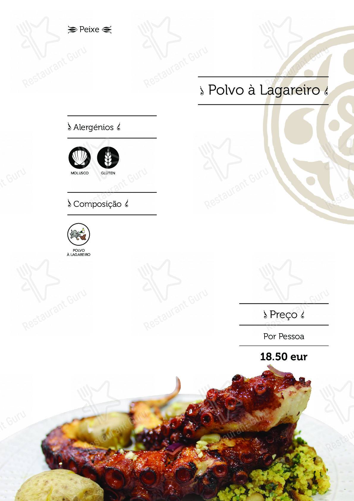 Menu em Mosteiro do Leitão restaurante, Batalha, IC2