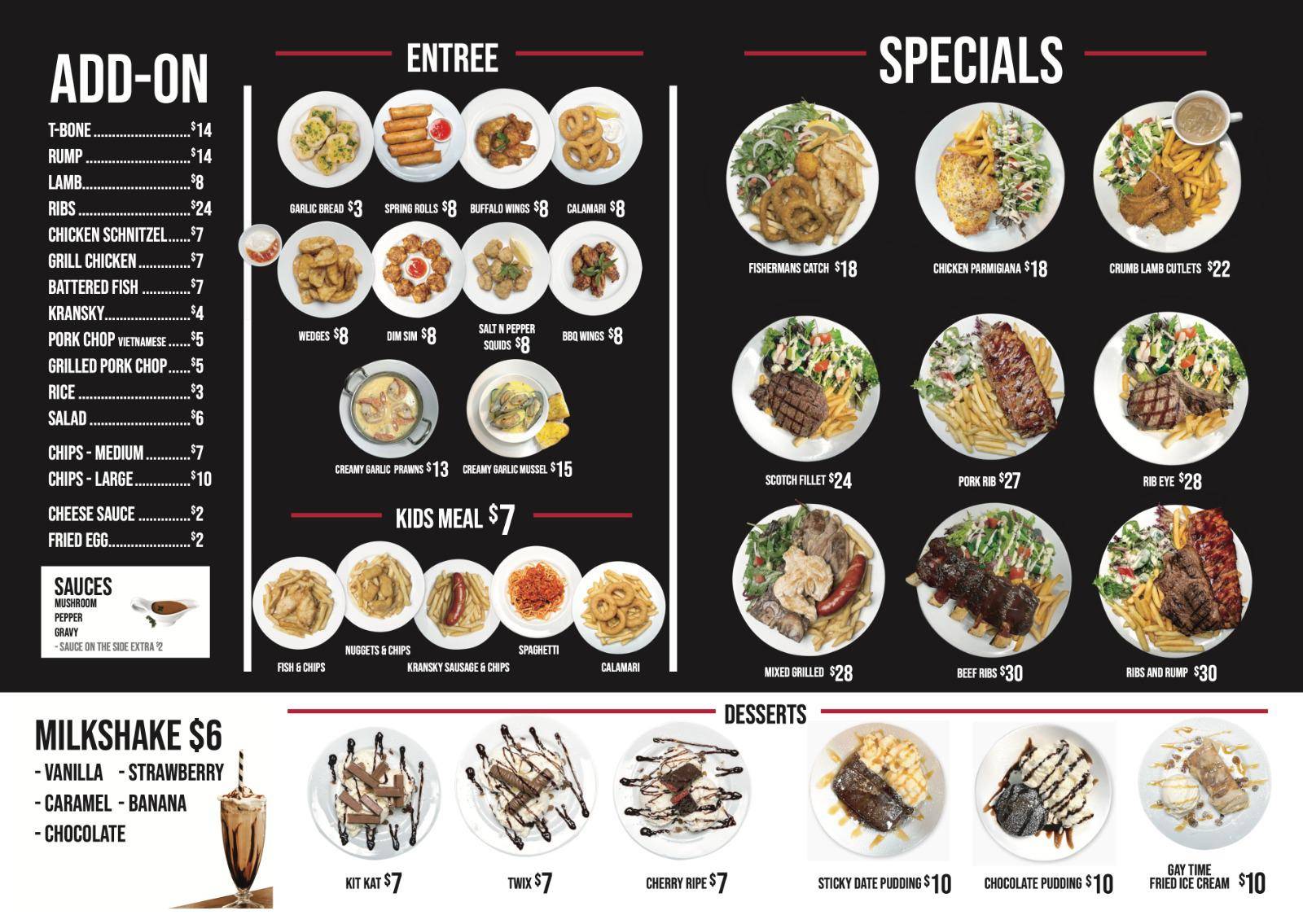 Menu at Mr B Eatery restaurant, Campbelltown