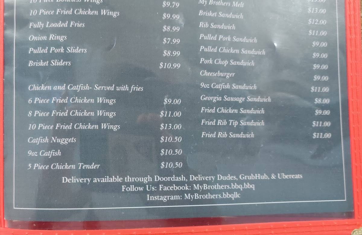 Menu at My Brothers Bbq, Port St. Lucie