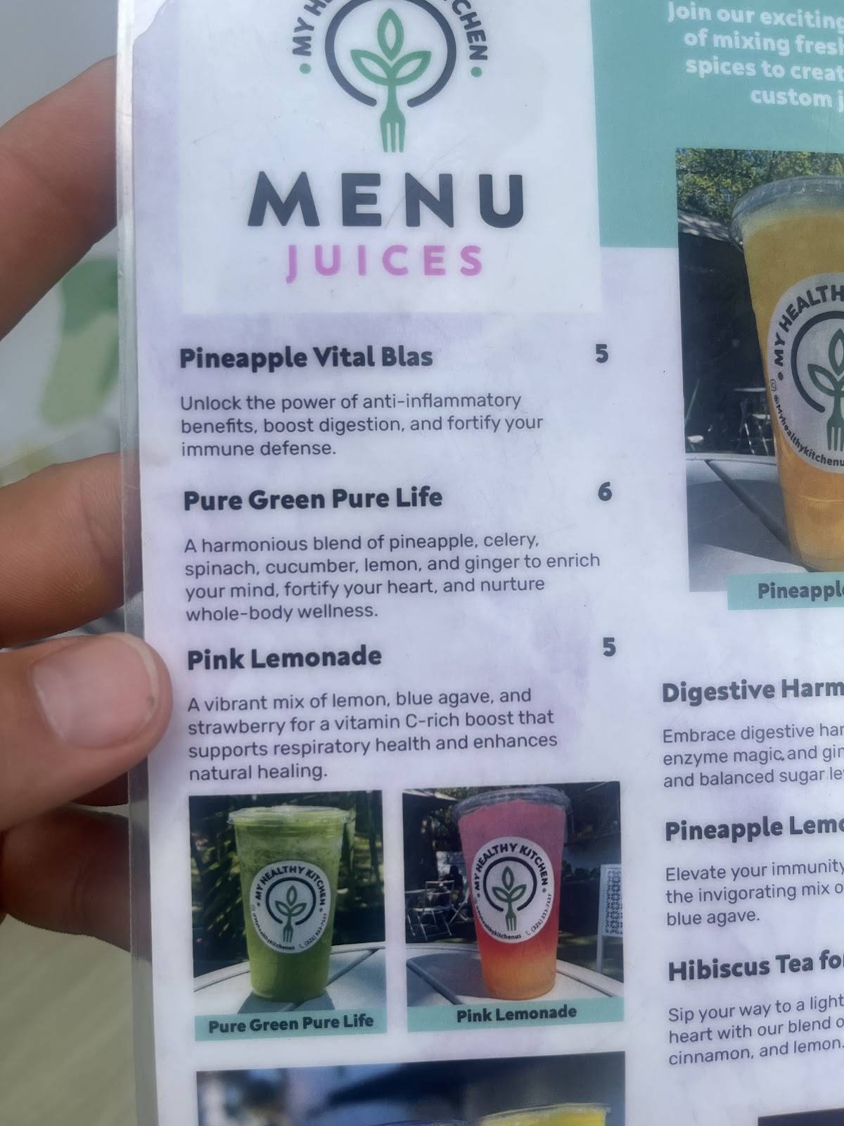 Carta del restaurante My Healthy Kitchen, Orlando
