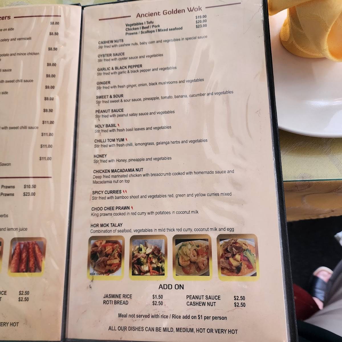 Menu at Nakontong Thai Restaurant, Thames
